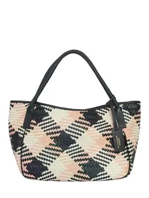 STUDIO CHOFAKIAN Plaid Braided Shoulder Bag - Black