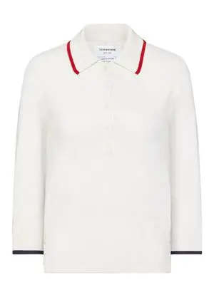 Thom Browne Cashmere Polo Top - White