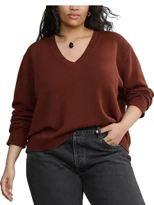 Jenni Kayne Simone V-Neck Sweater Rust