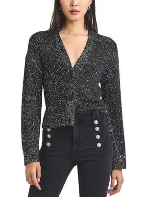 Derek Lam 10 Crosby Kalena Sequin Plated Cardigan - Black/charcoal