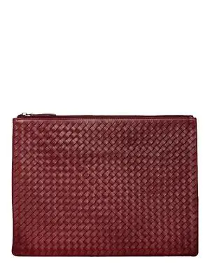 Dragon Diffusion Dragon Diffusion Interlaced Leather Pochette Bordeaux