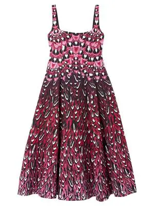MARY KATRANTZOU Beaux Printed Crepe Midi Dress - Pink