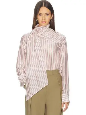 SRG Celeste Silk Top - Red & Maroon Stripe