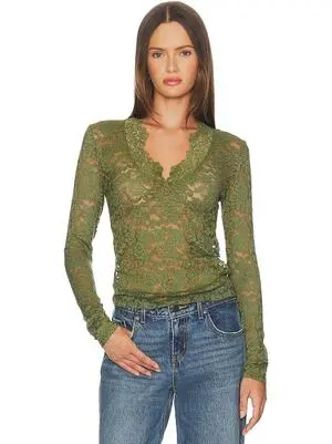 Free People All Day Lace Long Sleeve - Terrarium