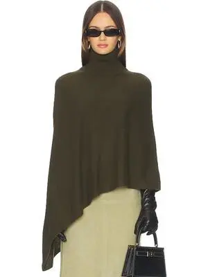 SRG Axele Cashmere Knit Cape - Dark Olive