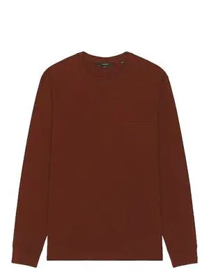 Vince Jersey Pocket Crewneck Tee In Brown - Copperhead