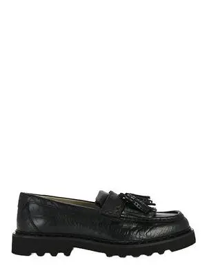 ALLSAINTS Skiff Tassel Loafer - Black Grain