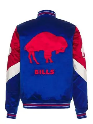 Mitchell & Ness Nfl Bills Throw It Back Heavyweight Satin Jacket - Royal
