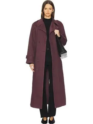 ICON DENIM LA Snow Trench Coat - Cherry