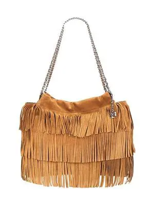 Tory Burch Fleming Fringe Hobo Bag - Toffee