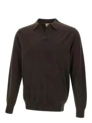 MC2 SAINT BARTH Johnny-collar Ribbed Sweater - Brown