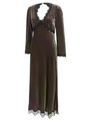 Rixo Alesha Lace-trim Dress - Brown