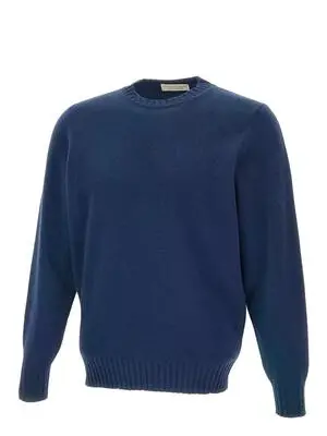 FILIPPO DE LAURENTIIS Ribbed Crew Neck Sweater Blue