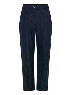 Anna Quan Pinstripe Tailored Trousers - Blue
