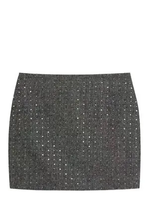A PAPER KID Embellished Mini Skirt - Grey