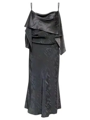 MAISON MARGIELA Ruffled Strap Midi Dress - Grey