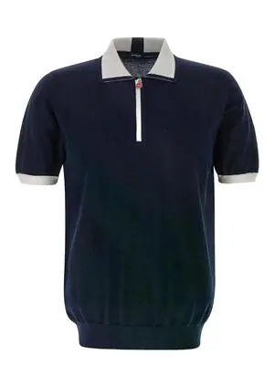 Kiton Zip-up Polo Shirt - Blue