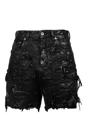 Rick Owens Ripped Detailing Thigh-length Shorts - Black