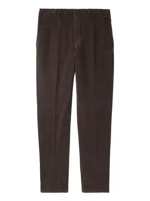 Altea Straight-leg Stretch-cotton Corduroy Trousers - Brown