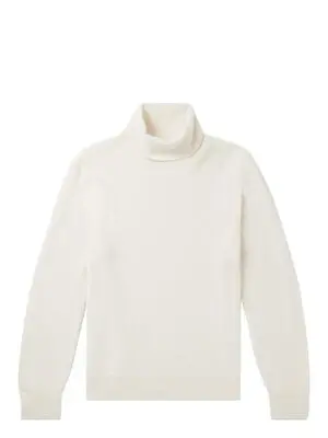 Brunello Cucinelli Ribbed Cashmere Rollneck Sweater - Neutrals