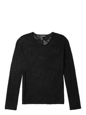 Our Legacy Floral-jacquard Merino Wool-gauze Sweater - Black