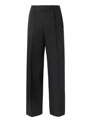 Our Legacy Slack Tapered Pleated Virgin Wool-gabardine Suit Trousers - Black