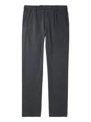 Massimo Alba Straight-leg Stretch-cotton Gabardine Trousers - Gray