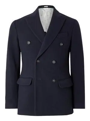 Massimo Alba Brando Double-breasted Cashmere Blazer - Blue