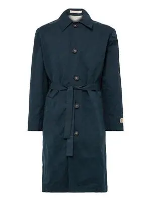 Massimo Alba Mustang Woven Trench Coat - Blue