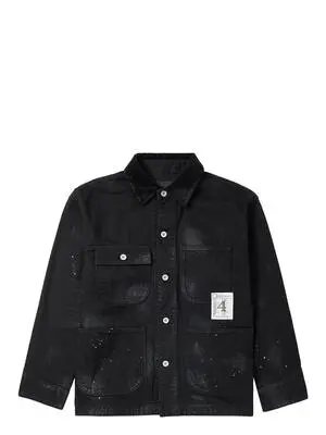 NEIGHBORHOOD Corduroy-trimmed Denim Jacket - Black
