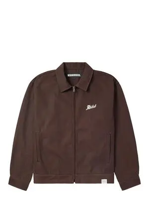 NEIGHBORHOOD Logo-embroidered Twill Cropped Jacket - Brown