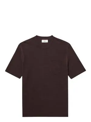 Mr P. Linen And Organic Cotton-blend T-shirt - Brown