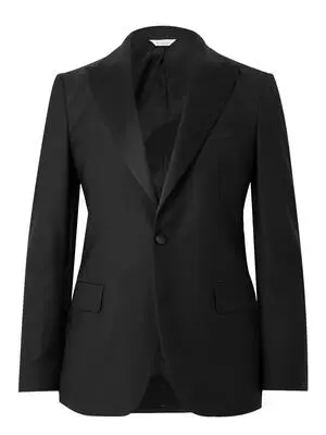Boglioli Satin-trimmed Virgin Wool-blend Tuxedo Jacket - Black