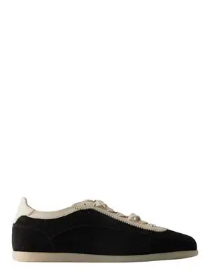 Brunello Cucinelli Leather-trimmed Suede Sneakers - Black