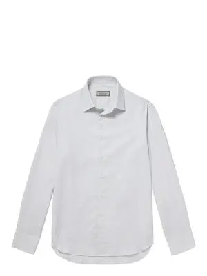 Canali Checked Cotton-poplin Shirt - White