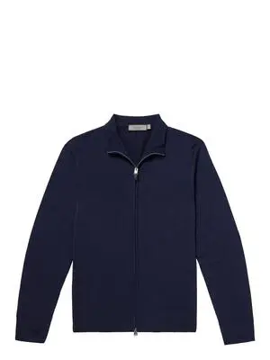 Canali Wool Zip-up Cardigan - Blue