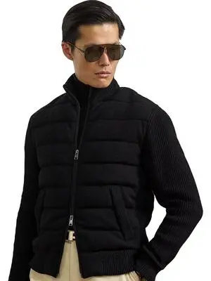 Ralph Lauren Cashmere-blend Hybrid Down Sweater - Classic Black
