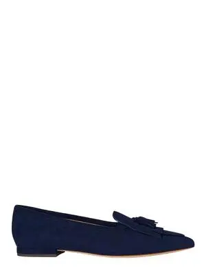 Ralph Lauren Londyn Sheep-suede Kiltie Ballet Flat - Refined Navy