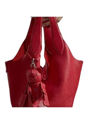 Ralph Lauren Polo Bear Leather Bag Charm - Cherry