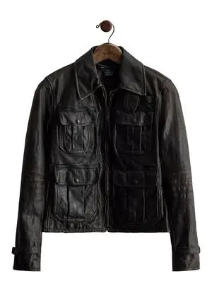 Ralph Lauren Leather Utility Jacket - Black