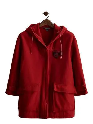 Ralph Lauren C. 1980s Hooded Wool Coat - Red