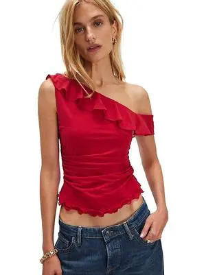 Free People Isla Off-the-shoulder Ruched Top - Wild Berry