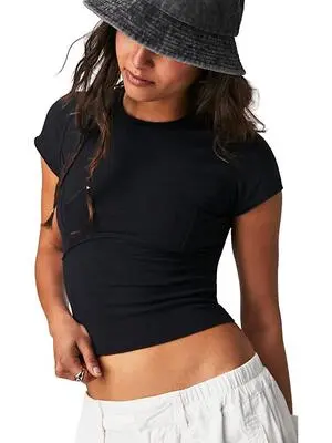Free People We The Free Protagonist Cropped Tee - Black