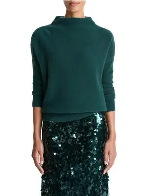 Vince Cashmere Funnel-neck Sweater - Green / Floral
