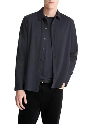 Vince Herringbone Cotton-blend Shirt - Black