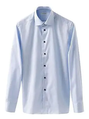 Eton Solid Signature Slim-fit Cotton Twill Shirt - Light Blue
