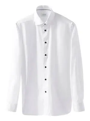 Eton Solid Signature Contemporary-fit Cotton Twill Shirt - White