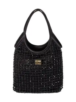 Miu Miu Ivy Beaded Duchesse Bag - Black