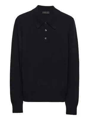 Prada Cashmere Polo Shirt - Navy