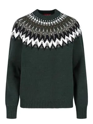 Gucci Wool Sweater With Rhinestones - Green